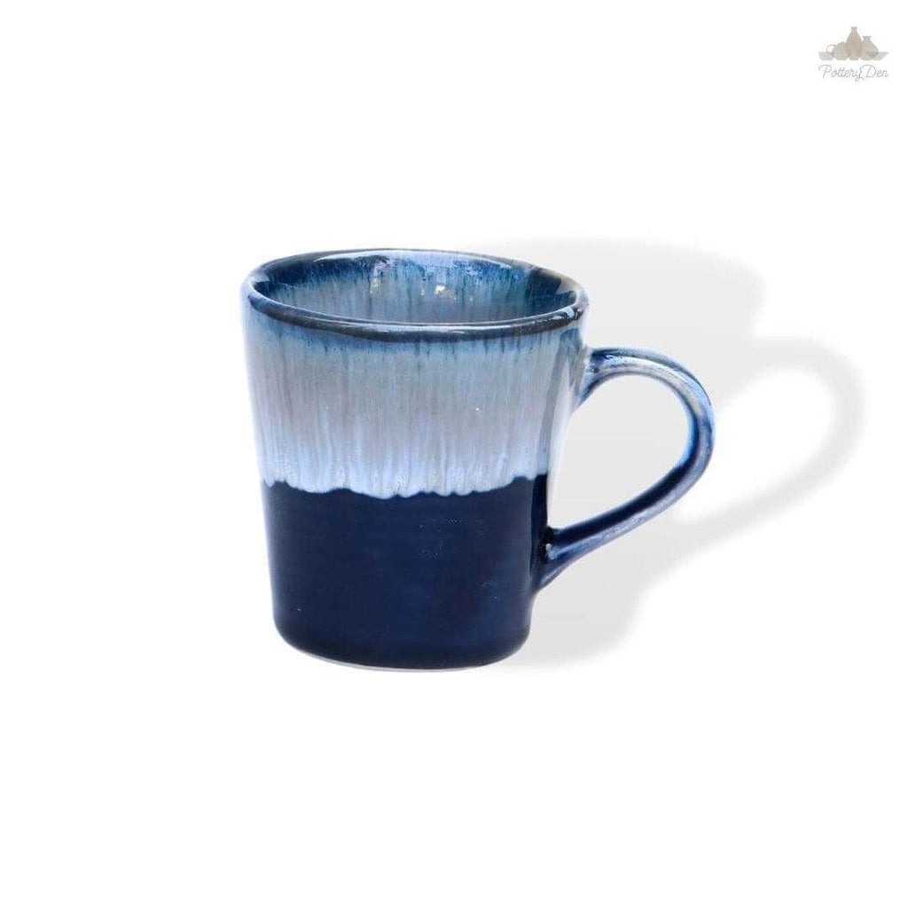 Hand Painted Blue Shaded Ceramic Coffee Mug - PotteryDen